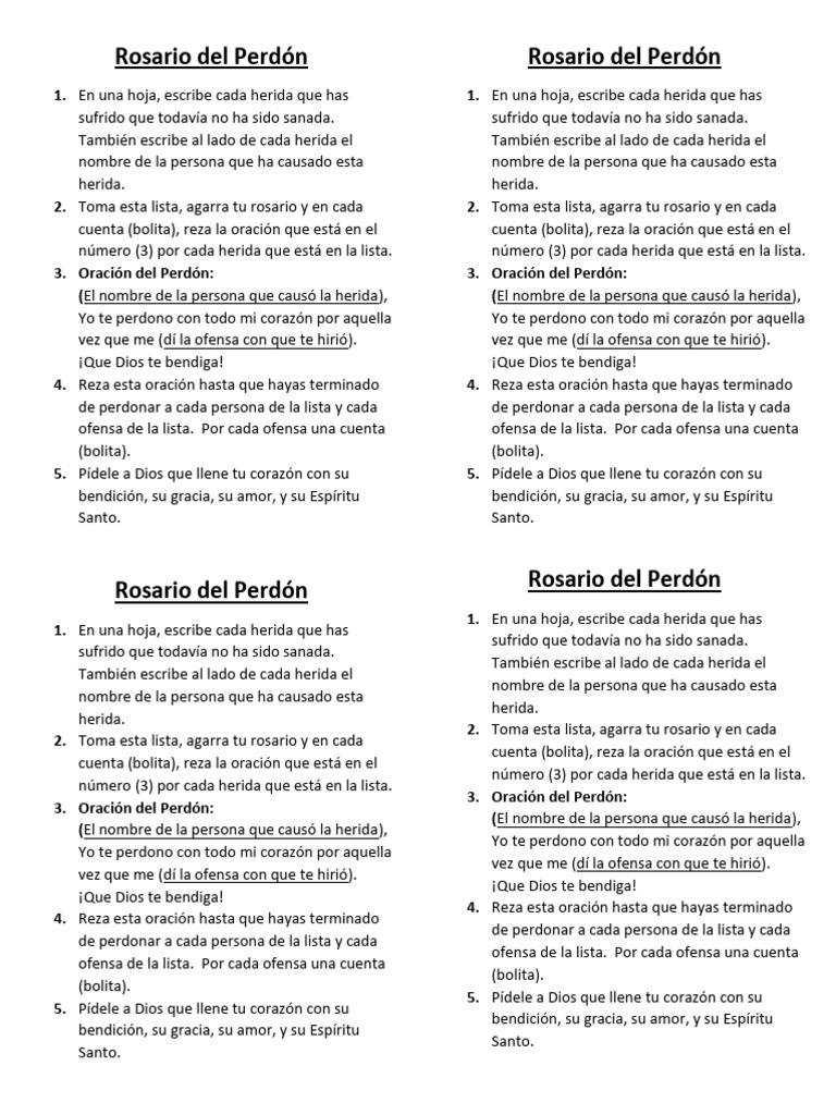Rosario Del Perdón | PDF | Oración | Espiritualidad