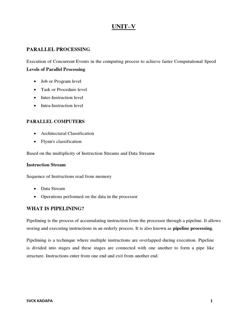 Unit 5 | PDF | Central Processing Unit | Parallel Computing