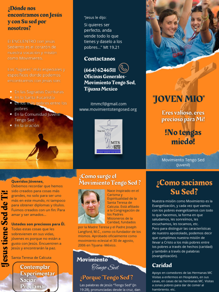 Triptico Jovenes | PDF | Jesús | Madre Teresa