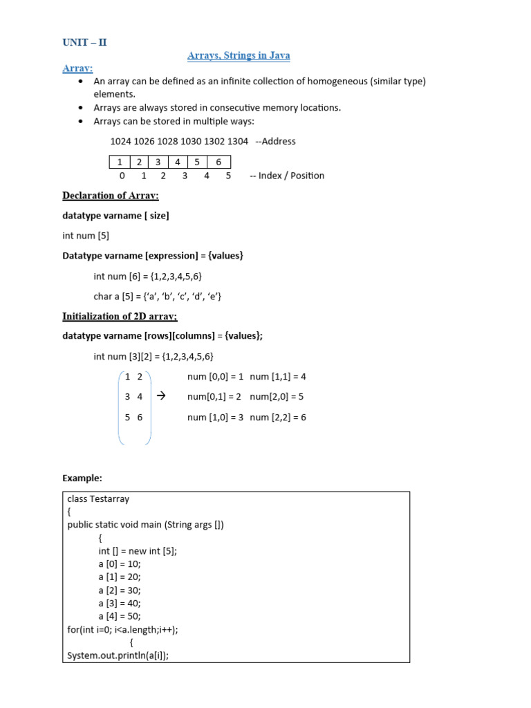 Java - Unit - 2 | PDF | Integer (Computer Science) | Data Type