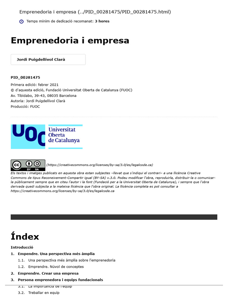 Mòdul 1 Emprenedoria I Empresa Pdf