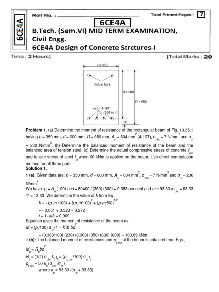 DCS Q&a | PDF | Stress (Mechanics) | Beam (Structure)