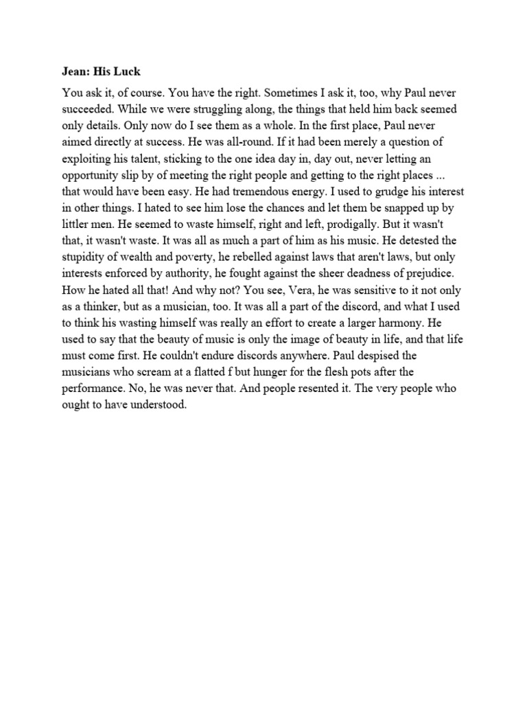 Audition Monologue Fall 2022 | PDF