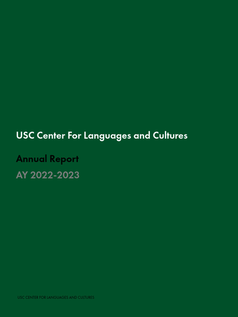 Center For Languages and Cultures Annual Report 2022-2023 | PDF ...