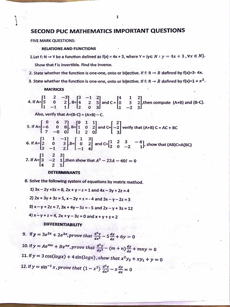 Maths Important Questions | PDF | Mathematical Concepts | Geometry