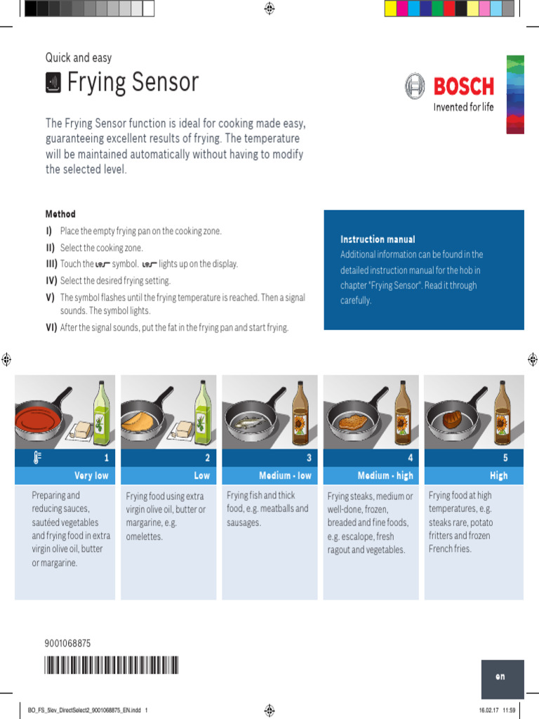 Bosch Frying Sensor | PDF | Foods | Food Ingredients