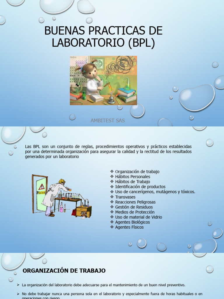 BUENAS PRACTICAS DE LABORATORIO (BPL) | PDF BUENAS PRACTICAS DE LABORATORIO (BPL) | PDF
