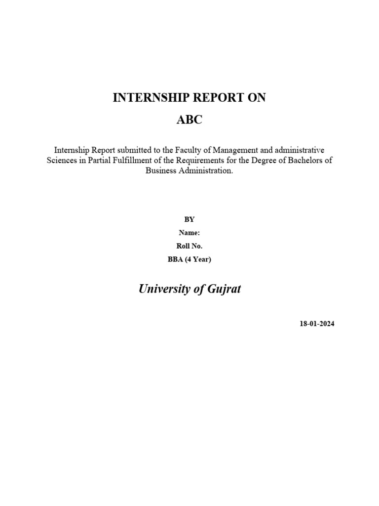 Internship Report Guidlines | PDF | Internship | Job Hunting