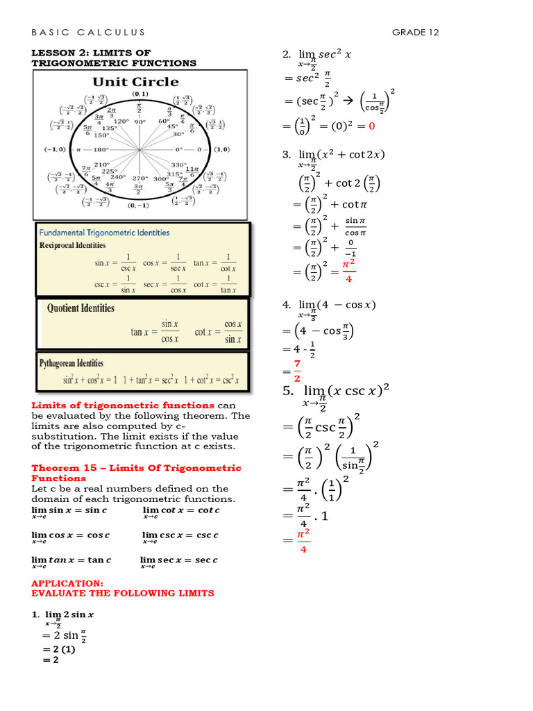 Lesson 2 Limits of Trigonometric Functions | Download Free PDF ... Lesson 2 Limits of Trigonometric Functions | Download Free PDF ...