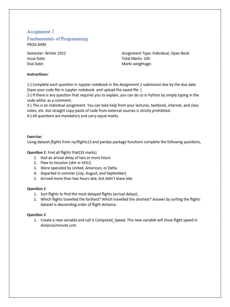 Assignment 2 PROG - Winter 2022 | PDF | Teaching Methods & Materials