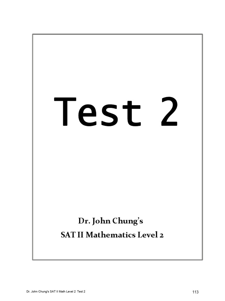 Math 2 Level 2 Test 2 John Chung :) | PDF | Area | Sat