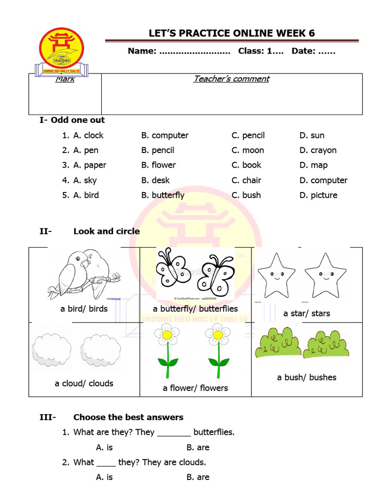 Grade 1 Lets Practice Online Week 6 | PDF