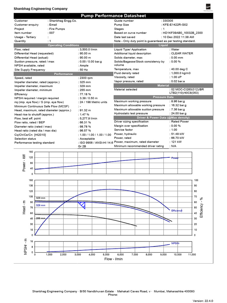 3500 LPM at 90 MTR - Diesel Engine Pump - Datasheet | PDF | Pump ...
