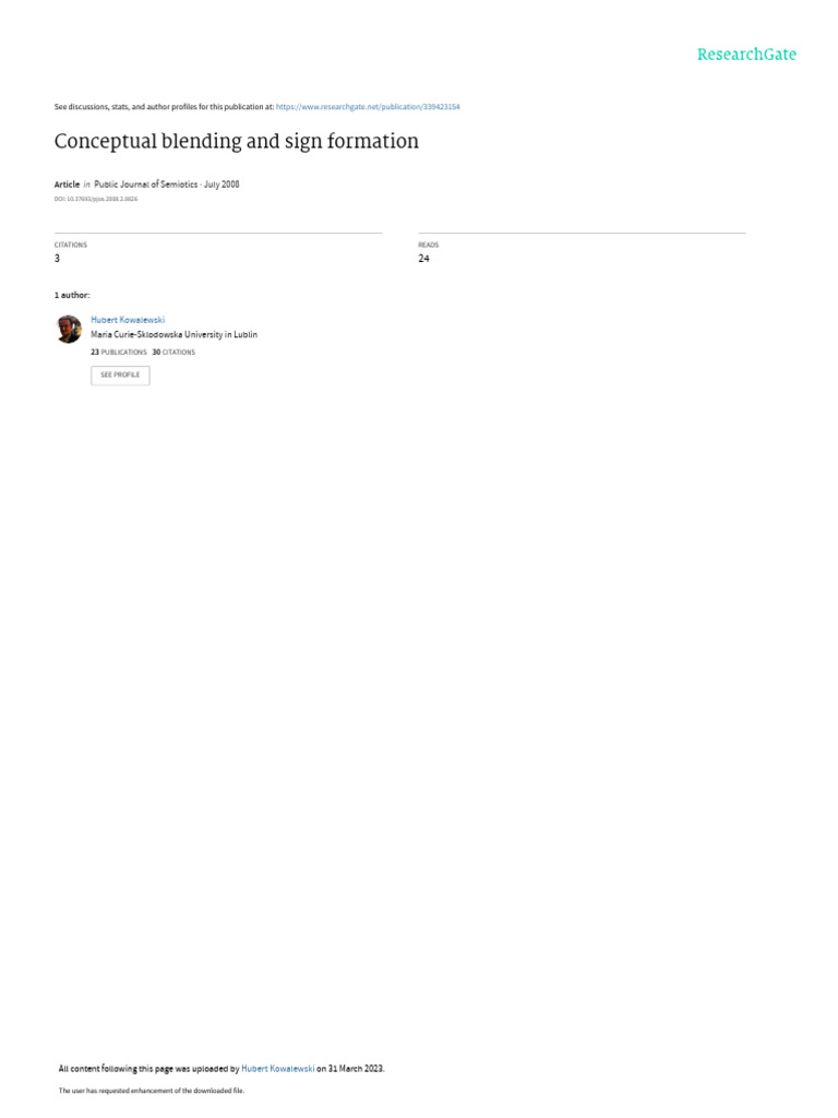 Conceptual Blending and Sign Formation | PDF | Word | Desktop Environment