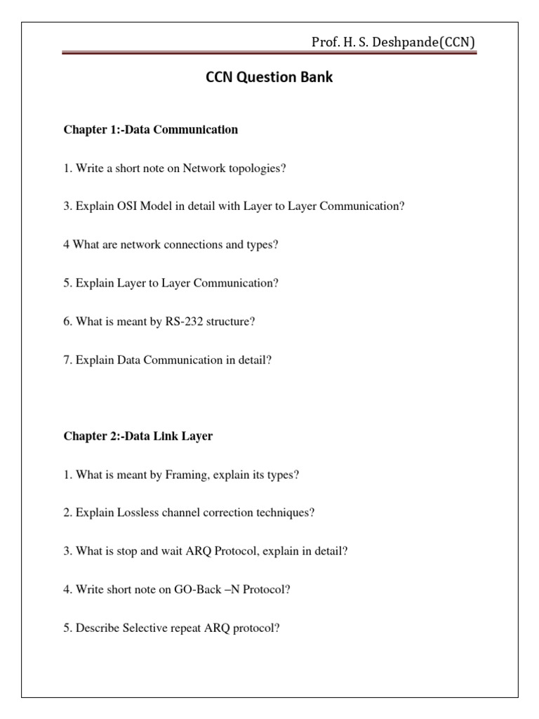CCN Question Bank All Chapter | PDF | Internet Protocol Suite | Internet Protocols