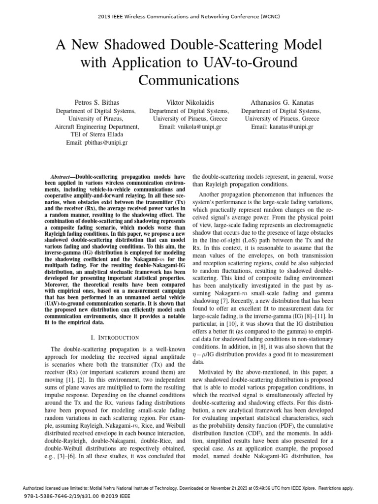 A New Shadowed Double-Scattering Model With Application To UAV-to ...