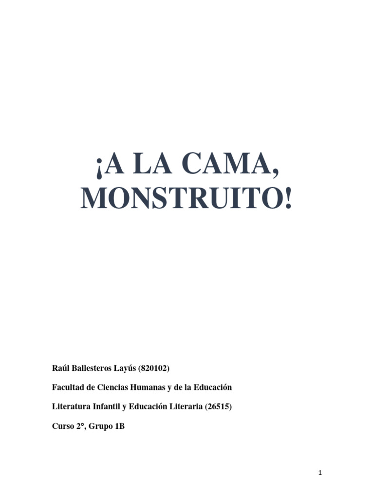 A La Cama Monstruito | PDF | Léxico | Cuentos