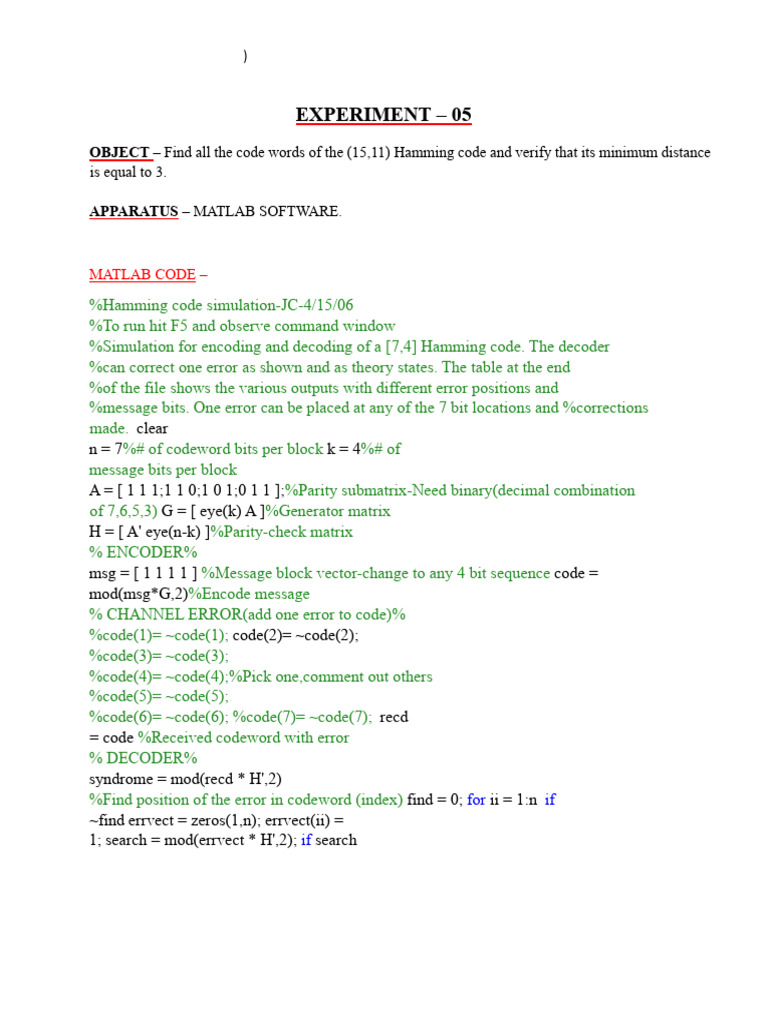 Advance Communication Exp-5,6,7,8 | PDF | Code | Telecommunications Engineering