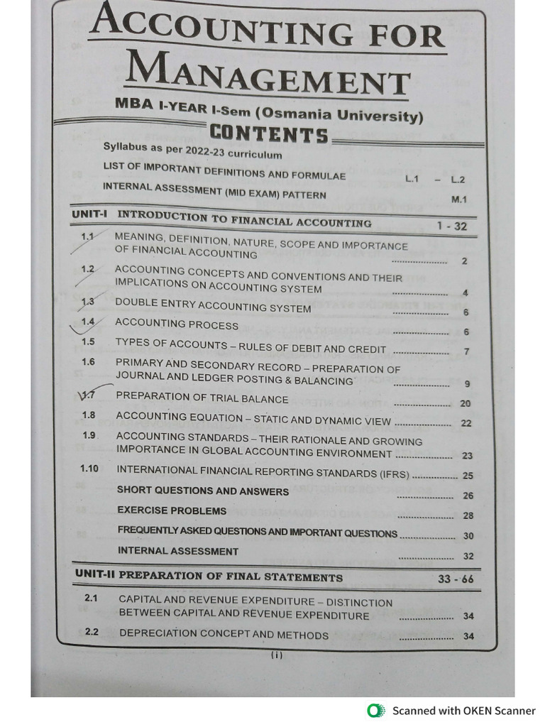 Accounting For Management | PDF