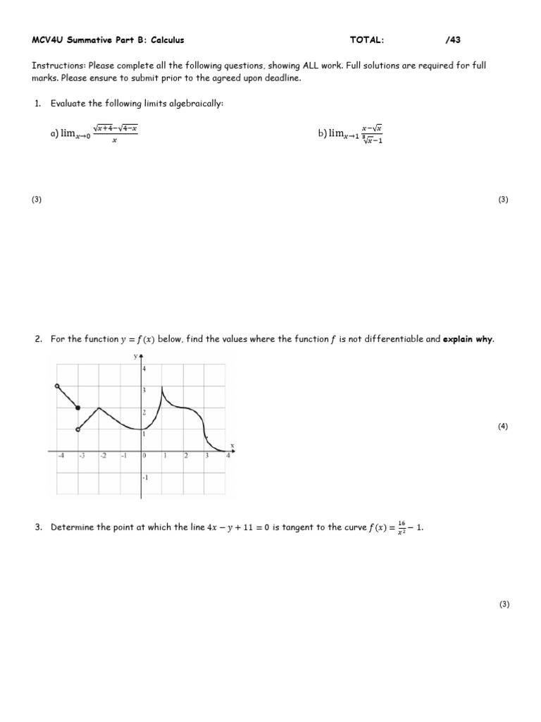 CPT - Part B - Calculus | PDF | Function (Mathematics) | Curve