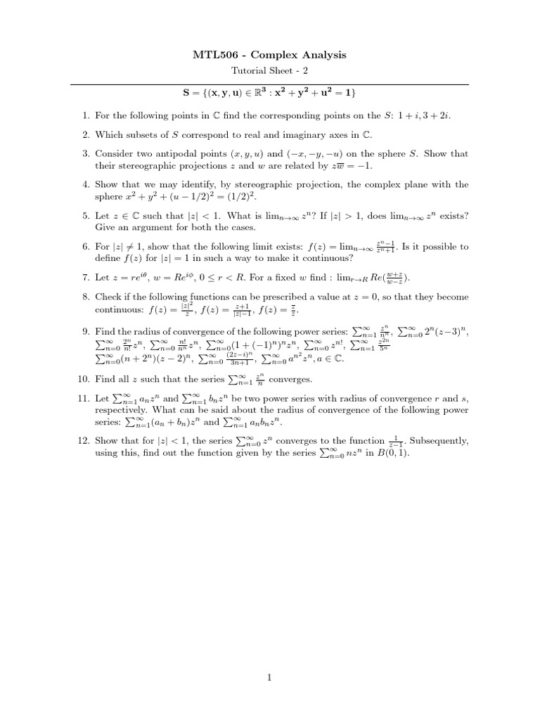 Tut 2 | PDF | Mathematical Notation | Differential Geometry