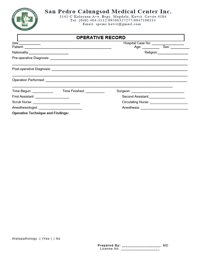 Operative Record | PDF
