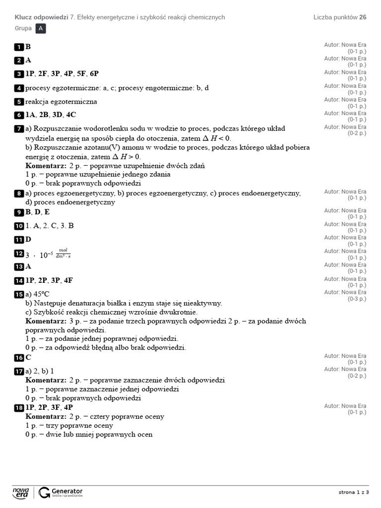 Efekty Energetyczne I Szybkosc Reakcji Chemicznych | PDF