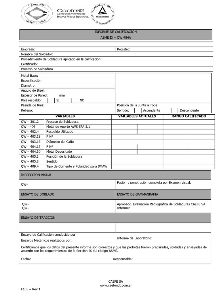 F105 - Rev 1 - WQR ASME | PDF