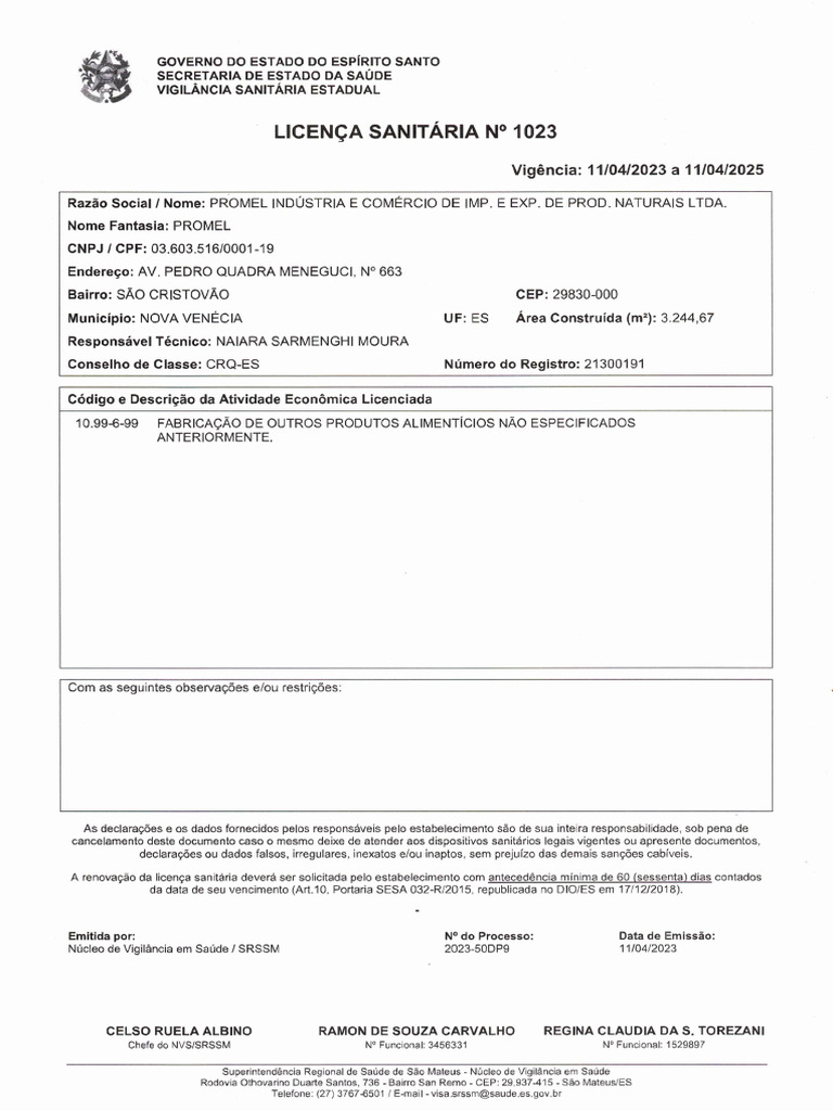 Licença Anvisa | PDF
