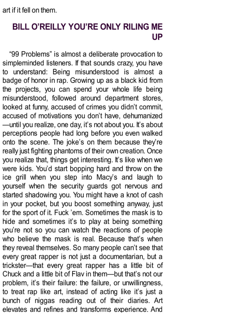 Jay-Z-99 Problems Excerpt (Decoded) | PDF | Rapping | Hip Hop Music