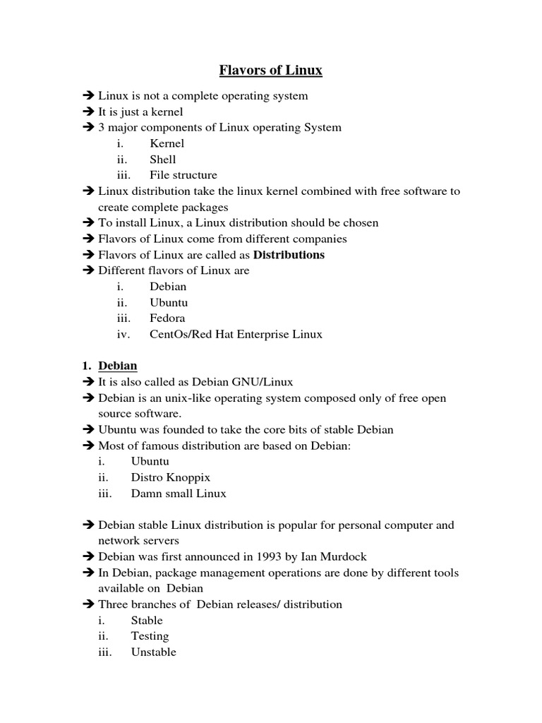 Flavors of Linux | PDF | Linux Distribution | Linux