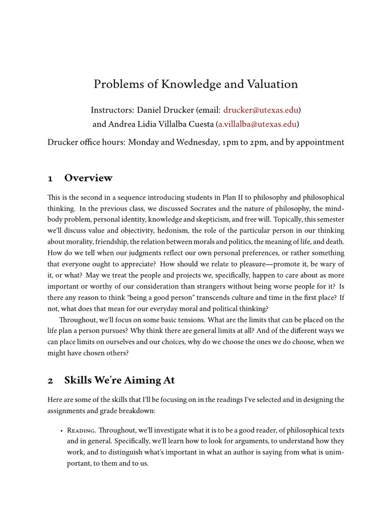 Problems of Knowledge and Valuation P2 | PDF | Thought | Knowledge