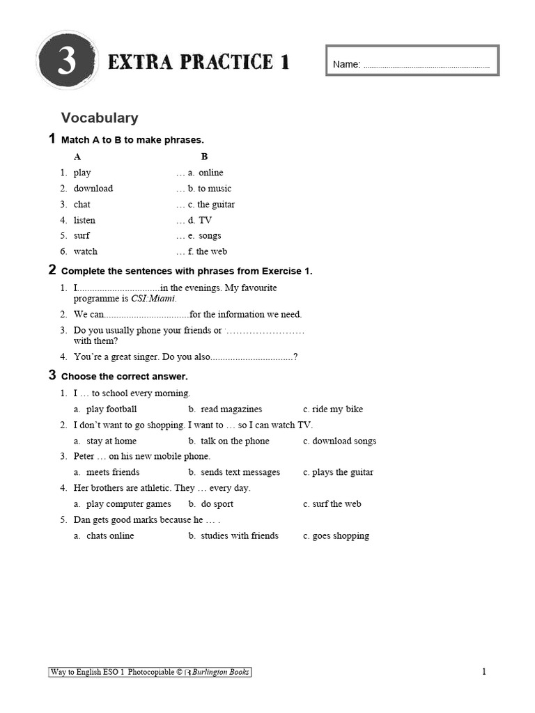 Way To English 1 Eso | PDF | Linguistics | Grammar