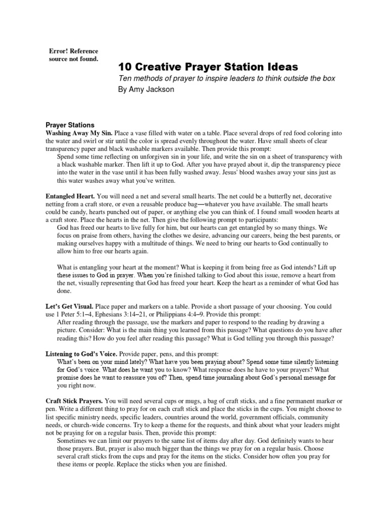 10 Prayer Station Ideas | PDF | Prayer | God