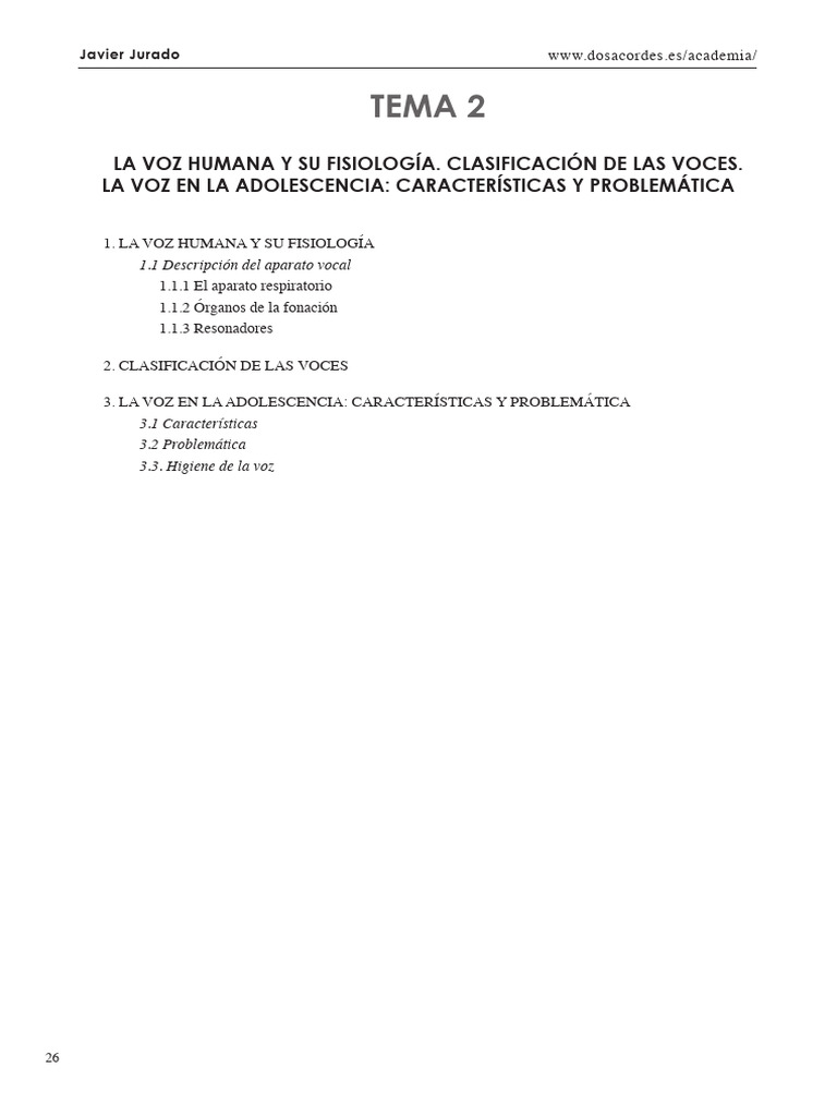 TEMA 2 - La Voz Humana y Su Fisiología | PDF | Laringe | Pulmón