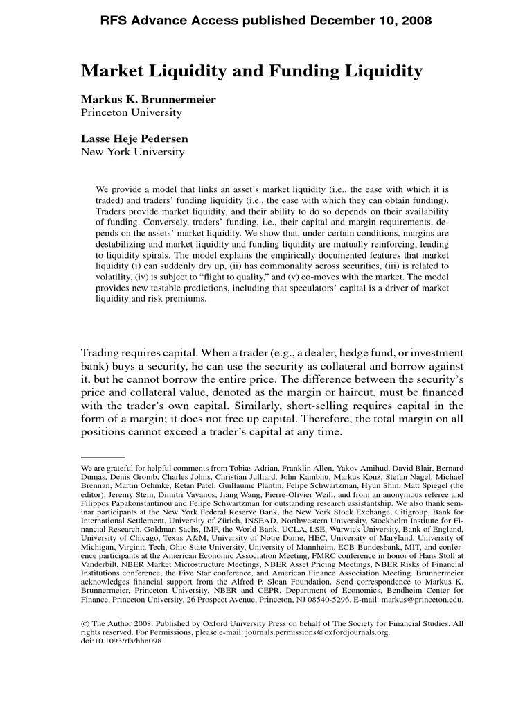 Liquidity | PDF | Market Liquidity | Speculation