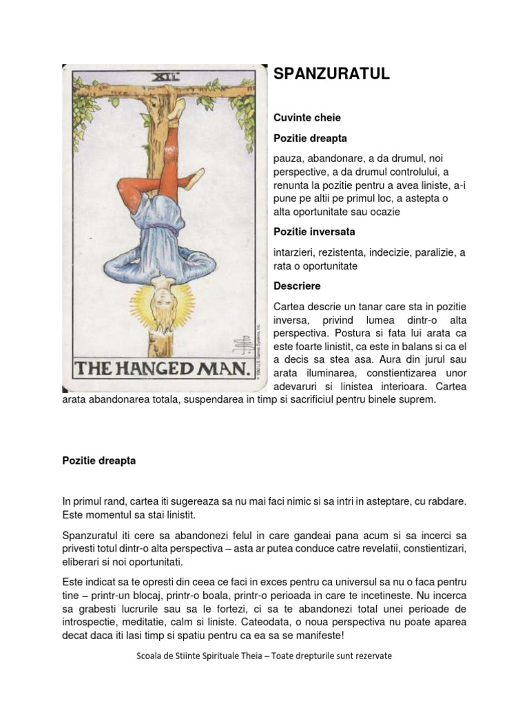 Lectia 20 - XII Spanzuratul | PDF