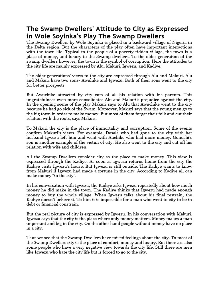 The Swamp Dwellers | PDF | Poetry