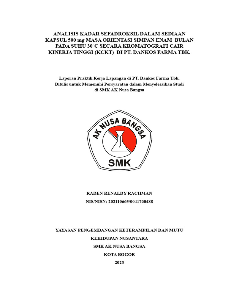 Analisis Sefadroksil di Kapsul 500 mg | PDF