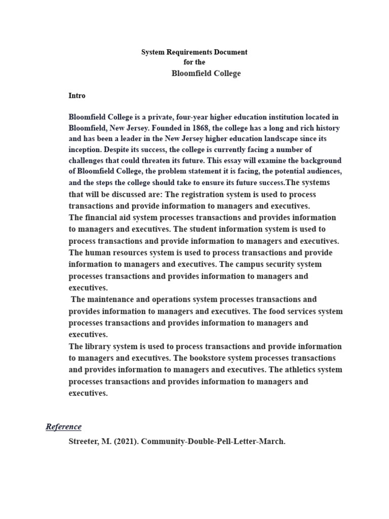 System Requirements Document For The: Reference | PDF | Systems Science ...