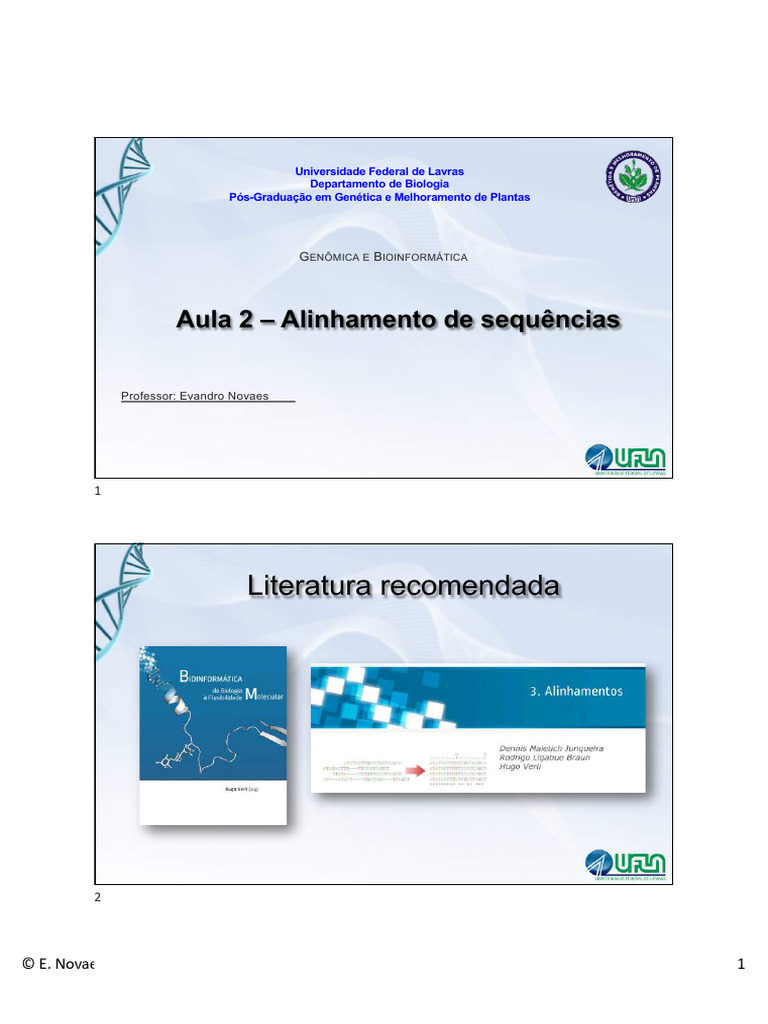 Aula2 - Alinhamento de Sequencias-Compressed | PDF | Microssatélite | Bioinformática