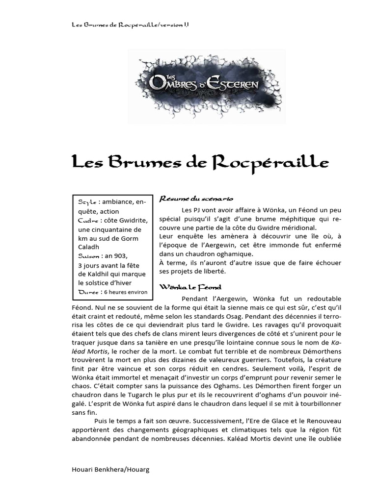Les Brumes de Rocpéraille : Aventure et Mystère | PDF