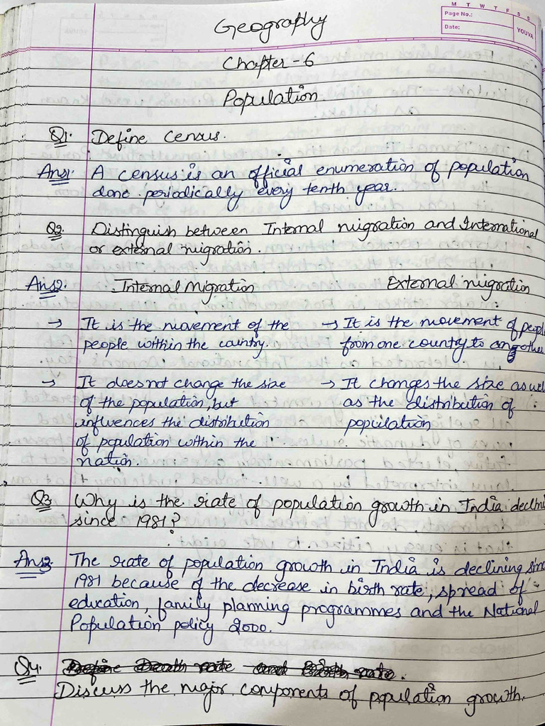 Population CH - 6 Geo Class 9th | PDF