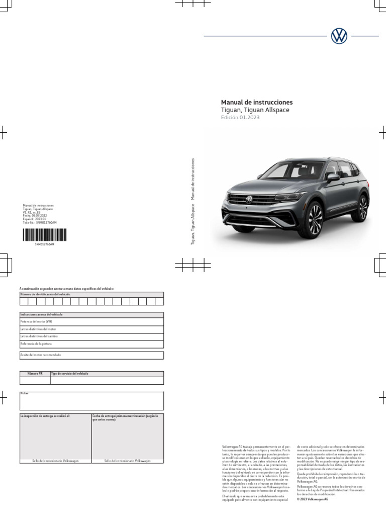 Manual Tiguan 2023: Instrucciones y Seguridad | PDF | Neumático | Calor