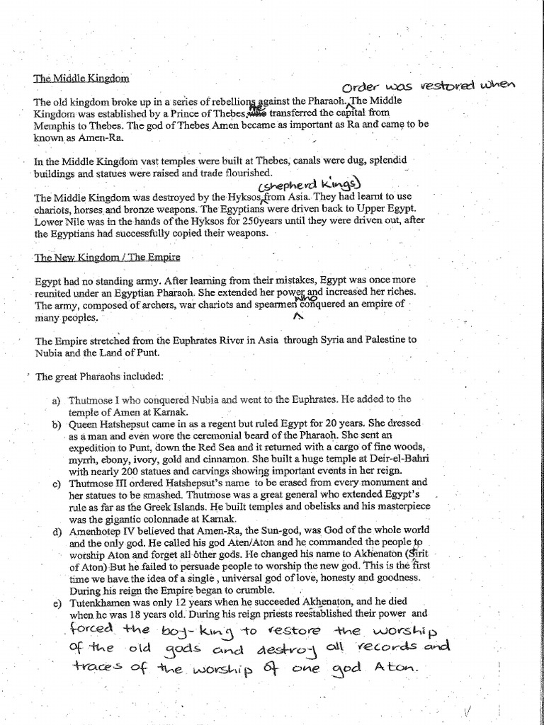 Ancient Egypt Middle and New Kingdoms | PDF