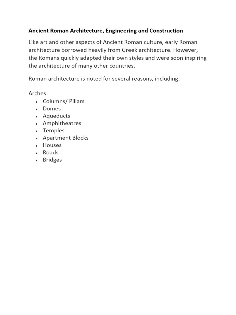 Ancient Roman Architecture | PDF | Roman Empire