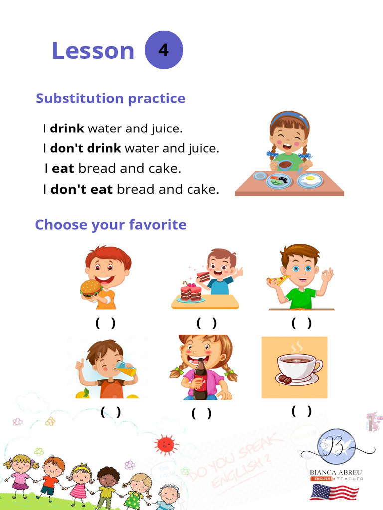 English Lesson: Food and Drink Practice | PDF | Cooking, Food & Wine