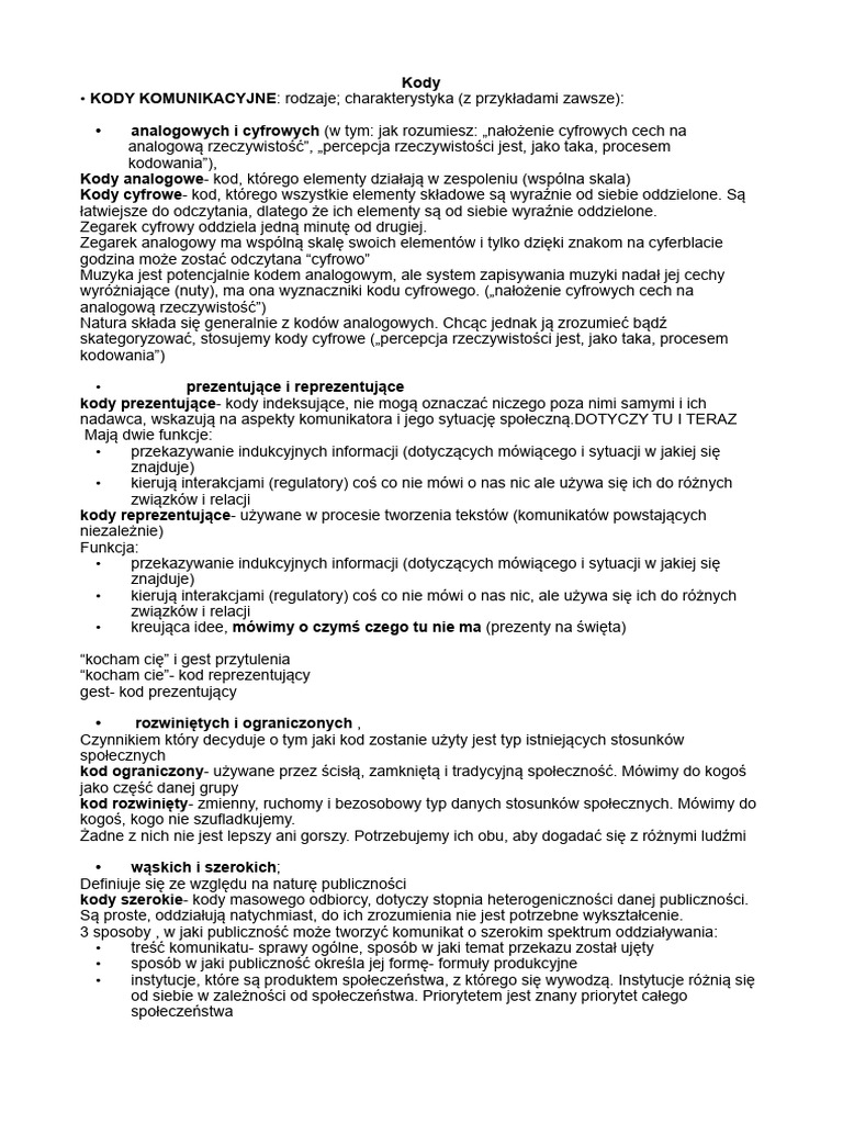 Kody Komunikacyjne | PDF