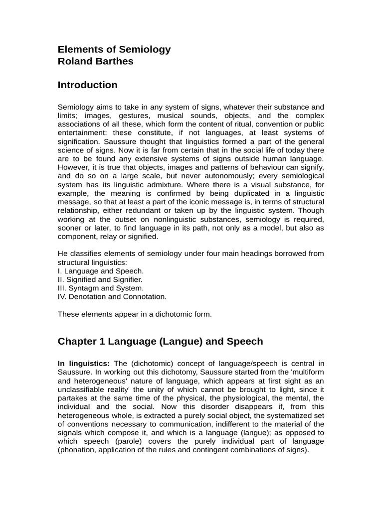 Barthes Semiology | PDF | Semiotics | Phoneme