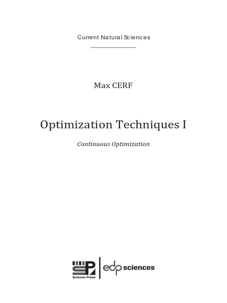 Max Cerf - Optimization techniques I_ Continuous optimization-EDP ...
